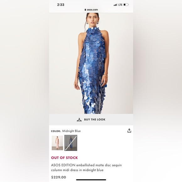 ASOS | Dresses | Asos Edition Embellished Matte Disc Sequin Column Midi ...